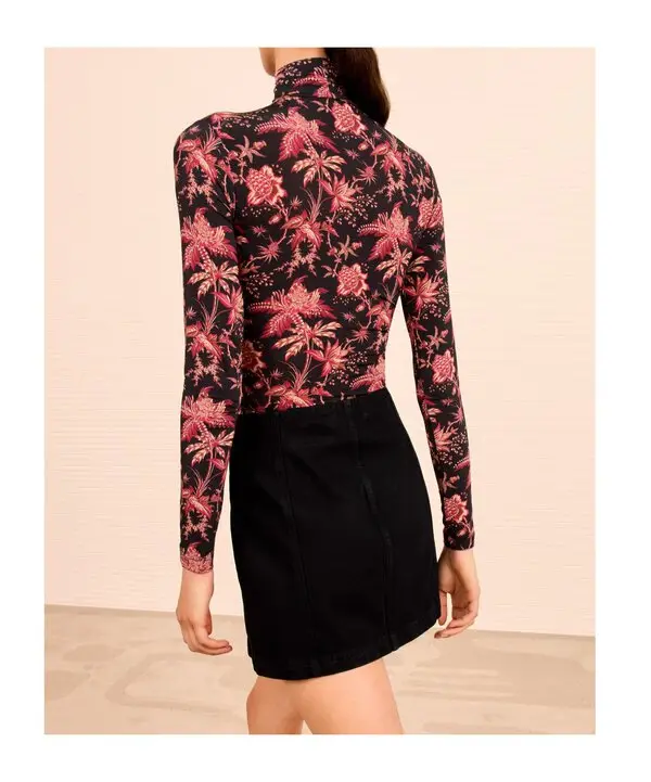 Ulla Johnson Long-sleeved Turtleneck Sweater With Tropical Print