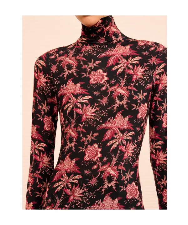 Ulla Johnson Long-sleeved Turtleneck Sweater With Tropical Print