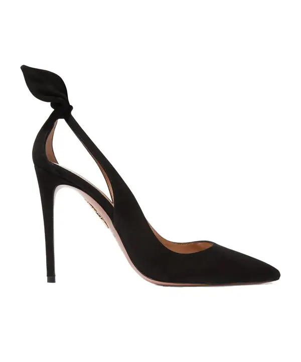 AQUAZZURA Solid Suede Pumps - Black