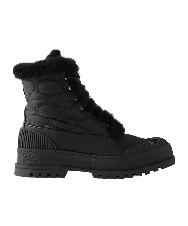 AQUAZZURA Quilted Nylon And Leather Ankle Boots - Black