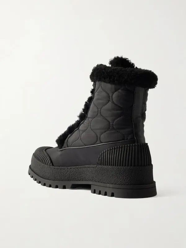 AQUAZZURA Quilted Nylon And Leather Ankle Boots