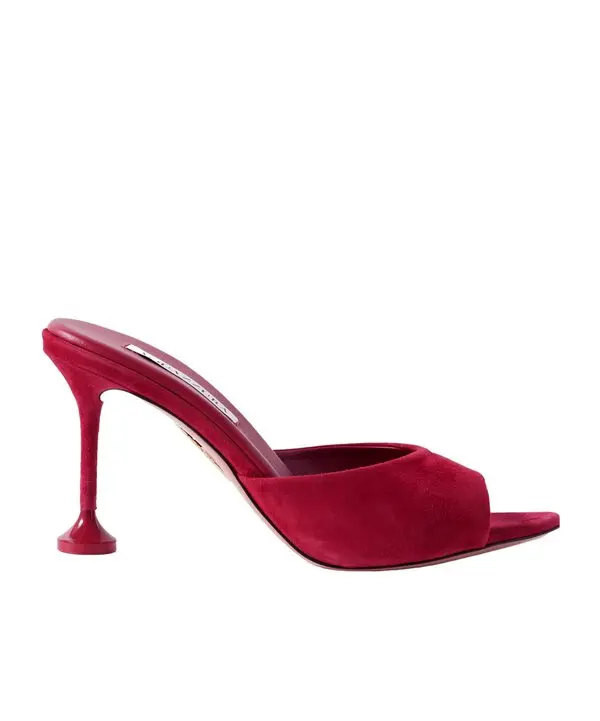 AQUAZZURA Suede Mules With Martini Heel - No