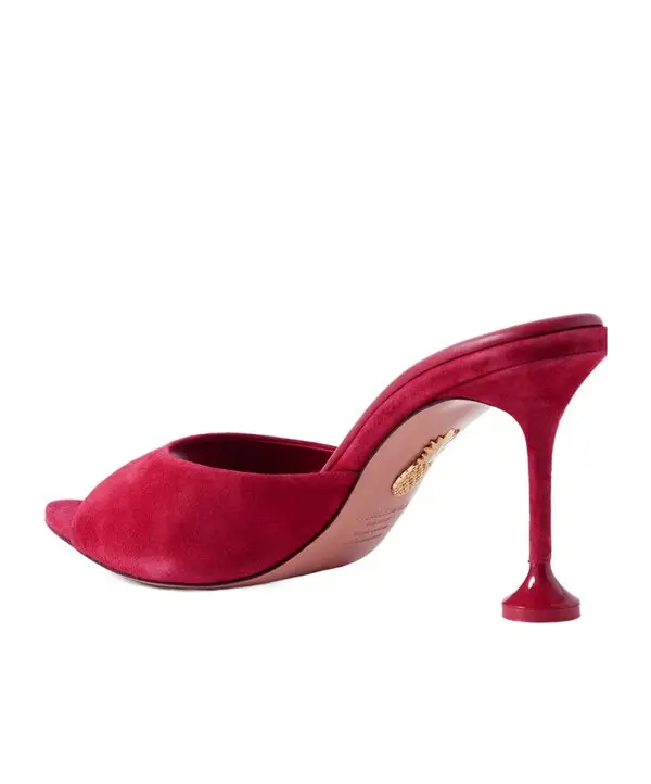 AQUAZZURA Suede Mules With Martini Heel