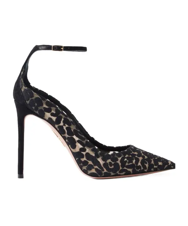 AQUAZZURA Leopard-print Leather Pumps - Black