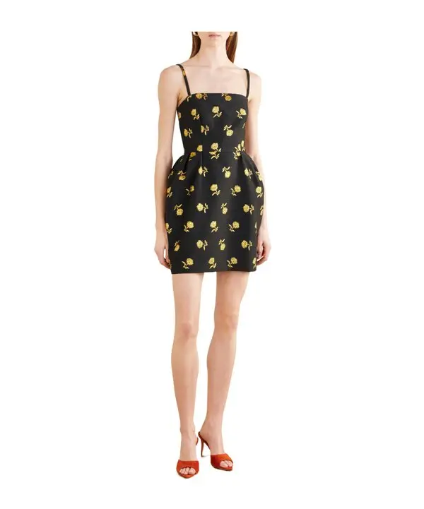 Carolina Herrera Embroidered Jacquard Mini Dress