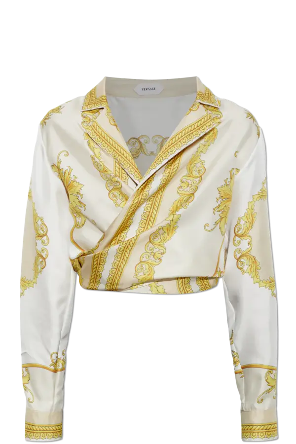 Versace Silk Shirt With An Asymmetric Cut - Cream