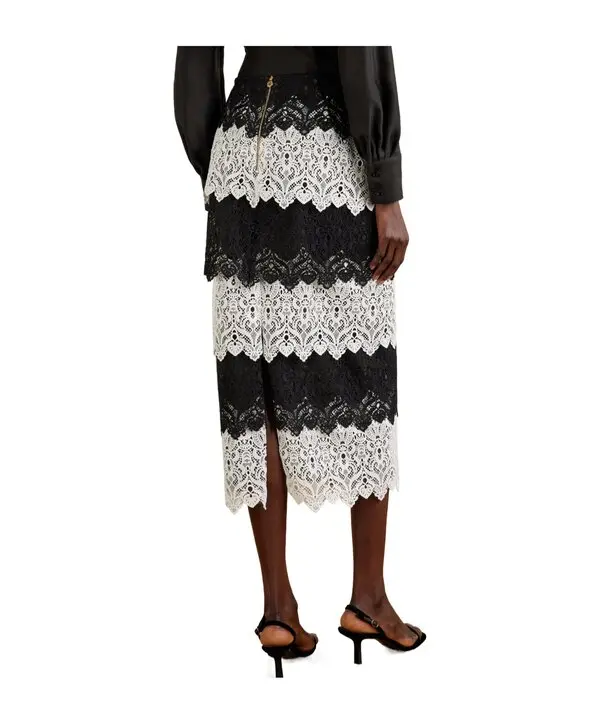 Carolina Herrera Lace Midi Skirt