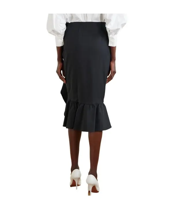 Carolina Herrera Ruched Cotton-blend Midi Skirt