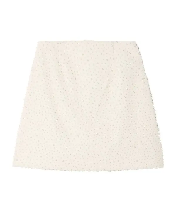 Carolina Herrera Embellished Wool-blend Crepe Mini Skirt - White
