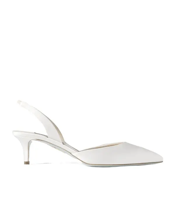 AQUAZZURA Casual Satin Kittenheel Pumps - White