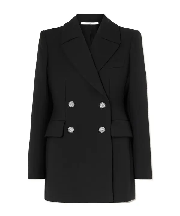 Alessandra Rich Double-breasted Wool Blazer - Black