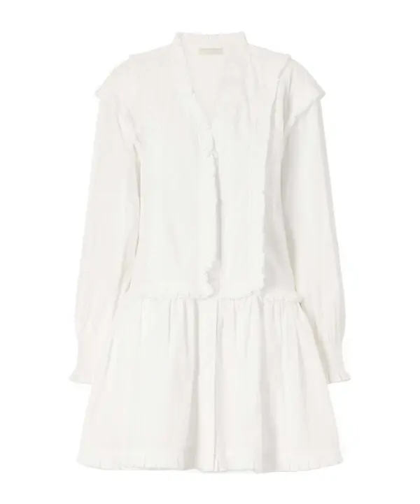 Ulla Johnson Beatrix Ruffled Cotton Mini Dress - White