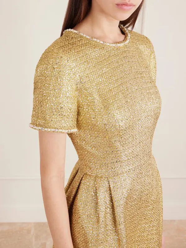 Carolina Herrera Embellished Tweed Mini Dress