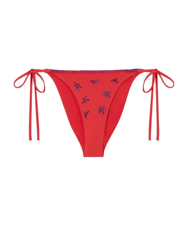 Staud Side Tie Bikini Bottoms - Red