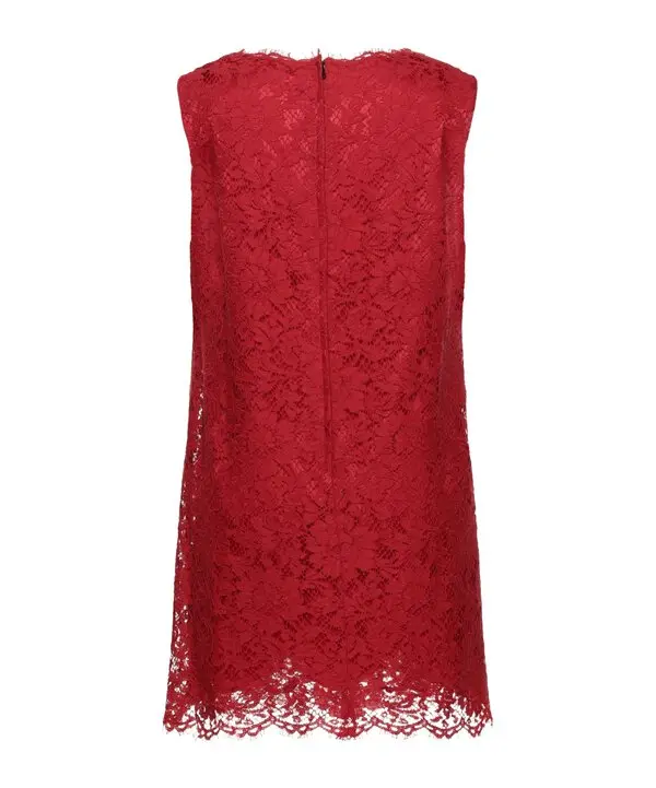 Dolce & Gabbana Lace V-neck Sleeveless Dress