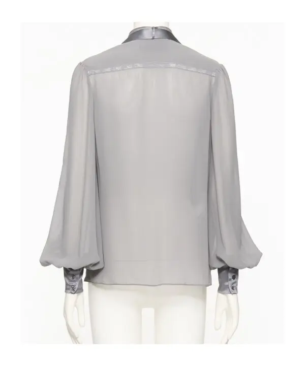 Valentino Garavani Long Sleeve Bow Collar Blouse