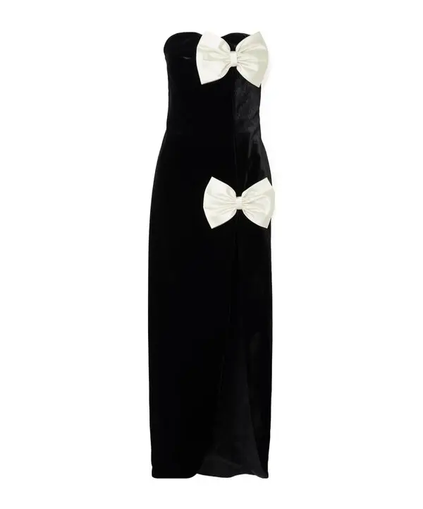 Alessandra Rich Strapless Bow-decorated Dress - Black