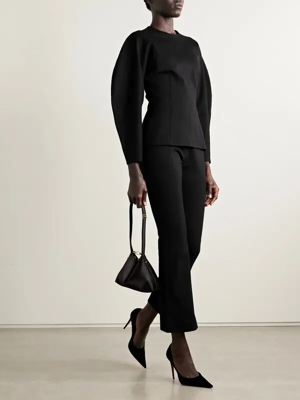 Carolina Herrera Ponte Flared Casual Pants