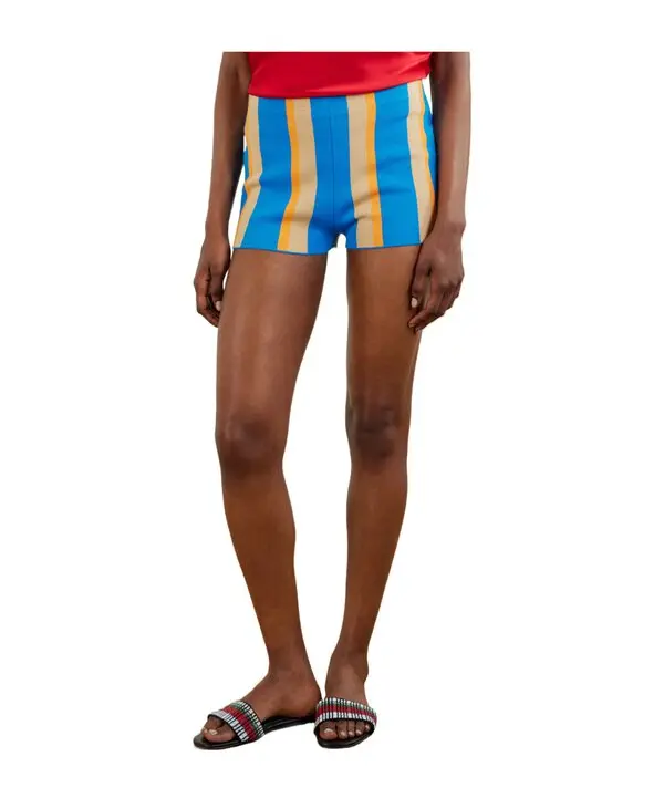 Staud Sunny Striped Shorts