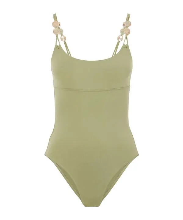 ERES Bead-embellished Swimsuit - Nude