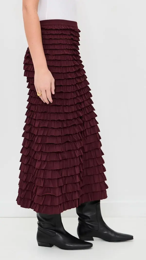 Ulla Johnson Layered Ruffle Midi Skirt