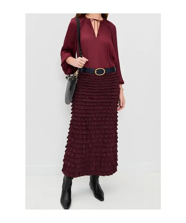 Ulla Johnson Layered Ruffle Midi Skirt