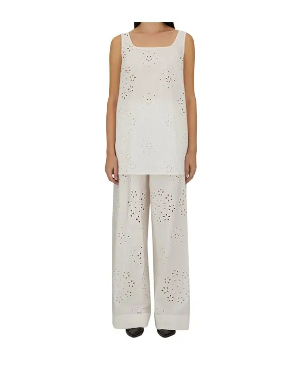 Herno Eyelet Square-neck Top