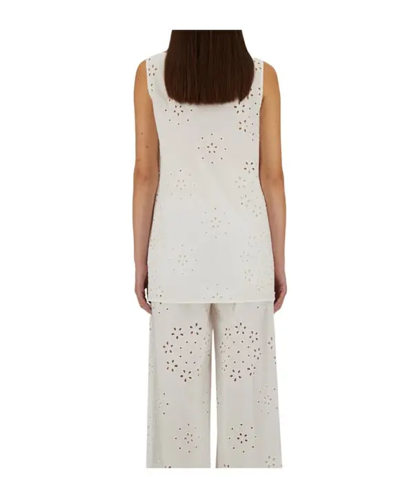 Herno Eyelet Square-neck Top