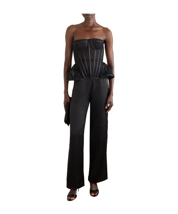 Carolina Herrera Strapless Tulle Bustier Top