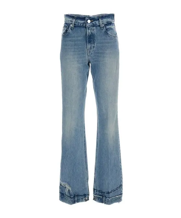 HAIKURE Flora Distressed Mid-rise Flared Jeans