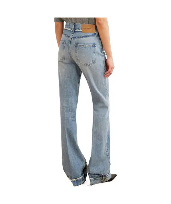 HAIKURE Flora Distressed Mid-rise Flared Jeans