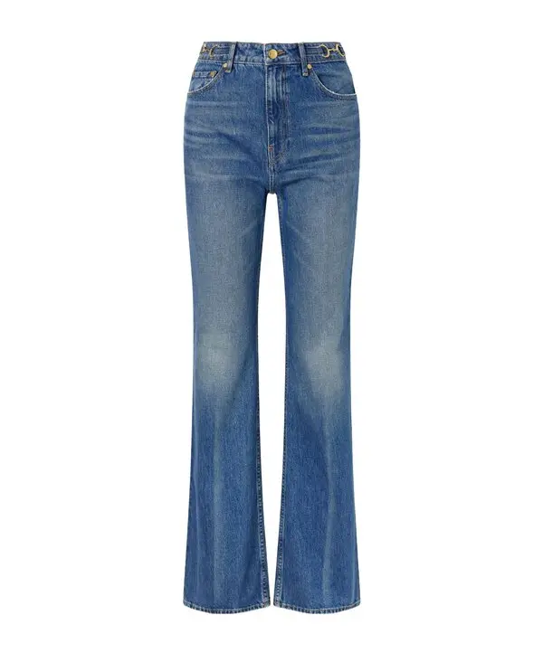 Ulla Johnson Colette Embellished High-rise Straight-leg Jeans - Blue