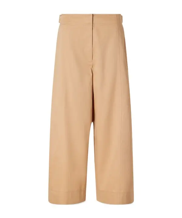 Ulla Johnson Sascha Cotton-twill Wide-leg Cropped Pants - No