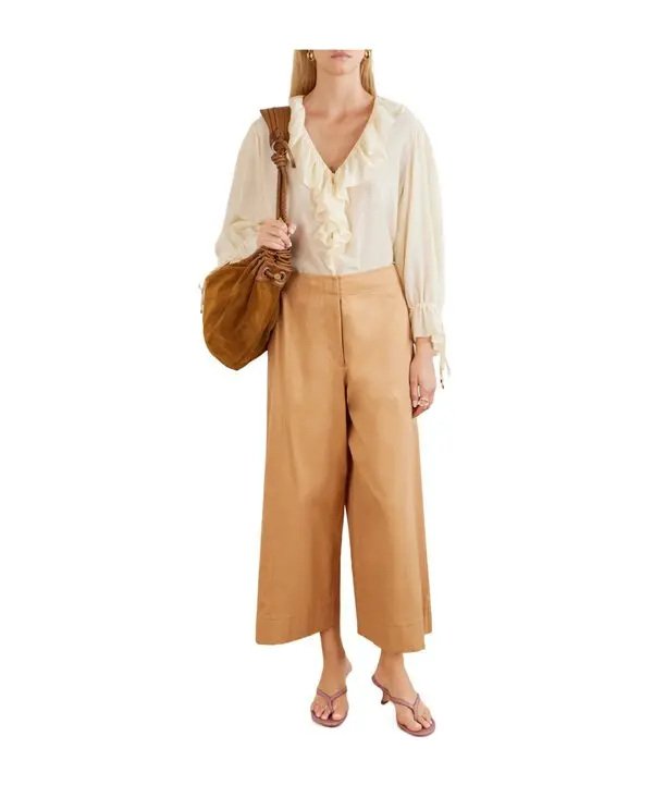 Ulla Johnson Sascha Cotton-twill Wide-leg Cropped Pants
