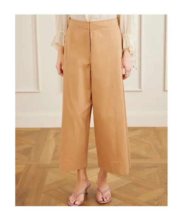 Ulla Johnson Sascha Cotton-twill Wide-leg Cropped Pants