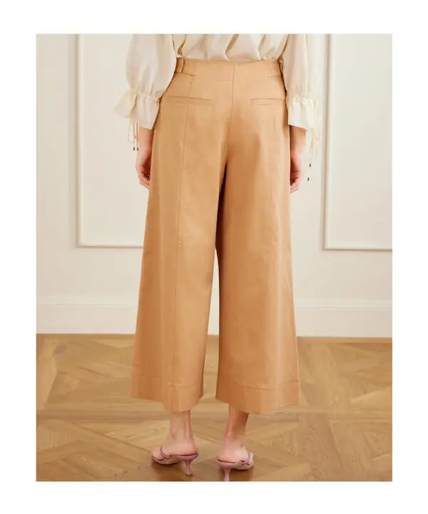 Ulla Johnson Sascha Cotton-twill Wide-leg Cropped Pants