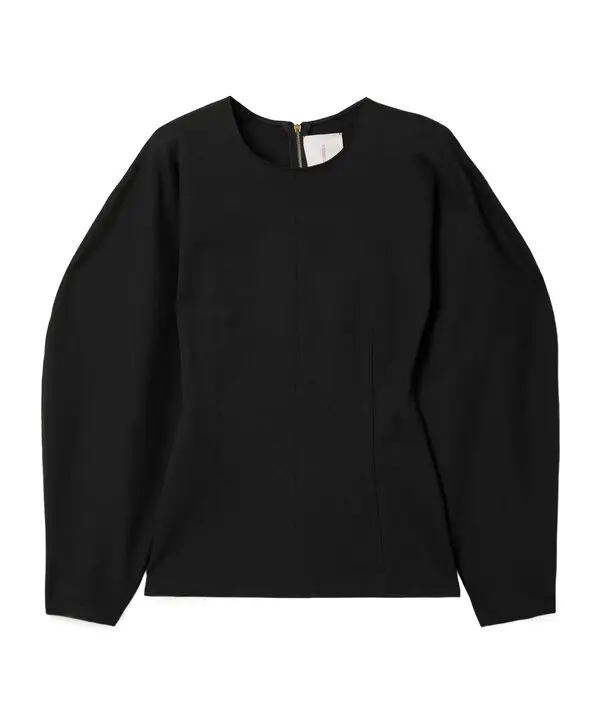 Carolina Herrera Arc Round Neck Top - Black