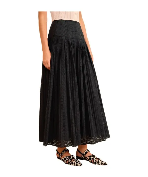 Ulla Johnson Nalla Aline Midi Skirt - Black