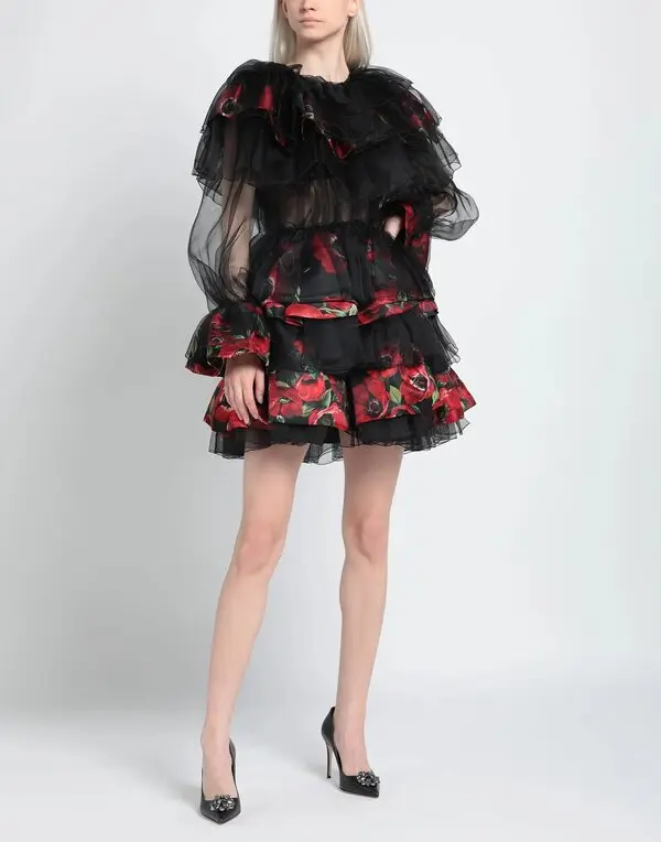 Dolce & Gabbana Floral Tiered Tulle Dress