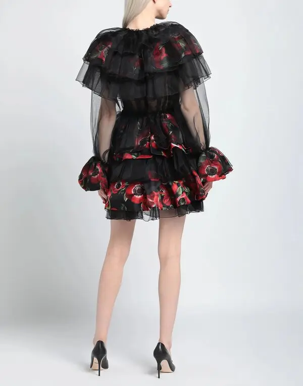 Dolce & Gabbana Floral Tiered Tulle Dress