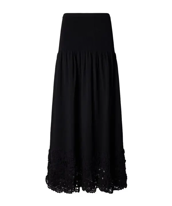 Ulla Johnson Crochet Trim Midi Skirt - No