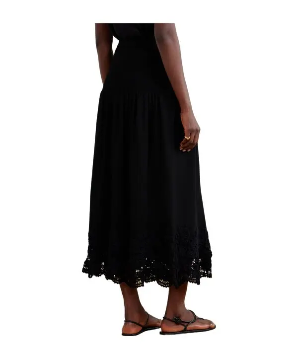 Ulla Johnson Crochet Trim Midi Skirt