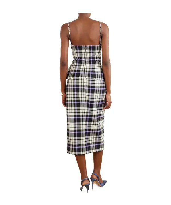 Carolina Herrera Checked Wool-blend Midi Dress