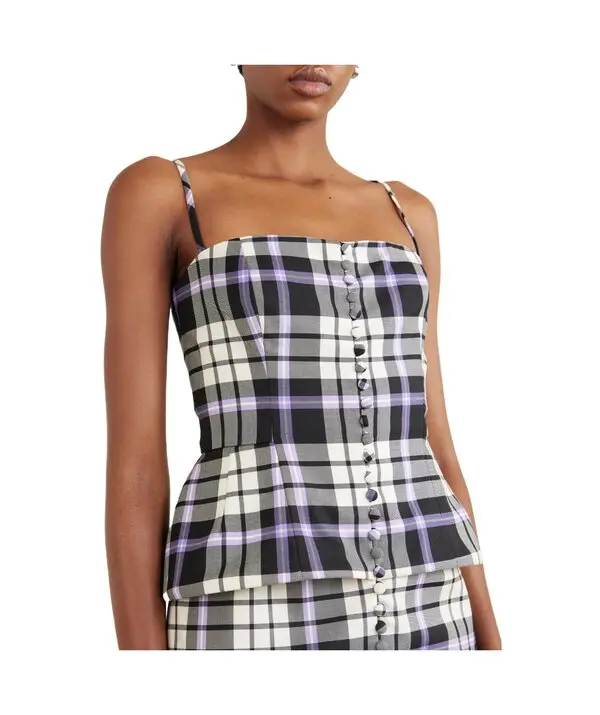 Carolina Herrera Checked Wool-blend Midi Dress