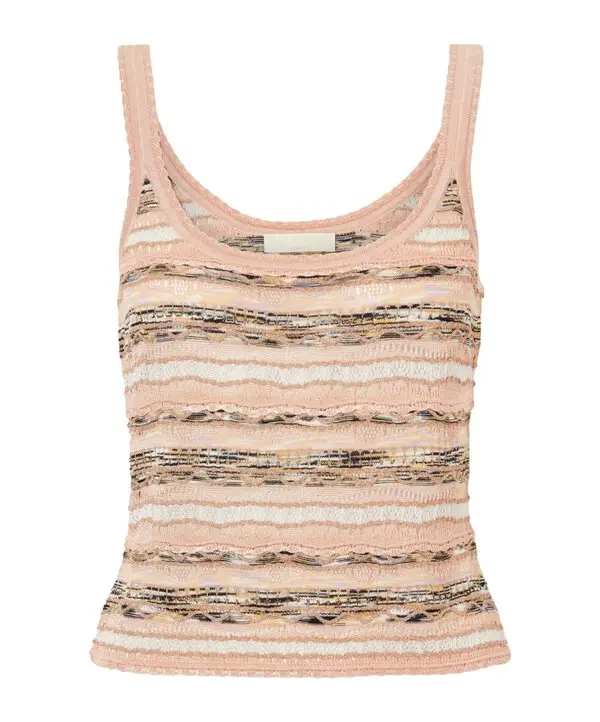 Ulla Johnson Multicolored Striped Knit Camisole - Nude