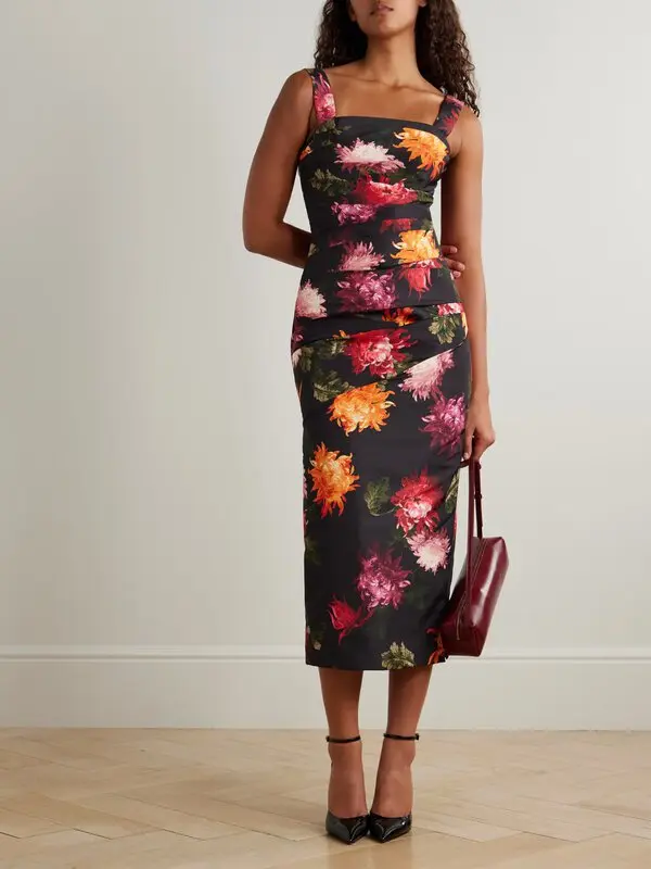 Carolina Herrera Draped Printed Dress