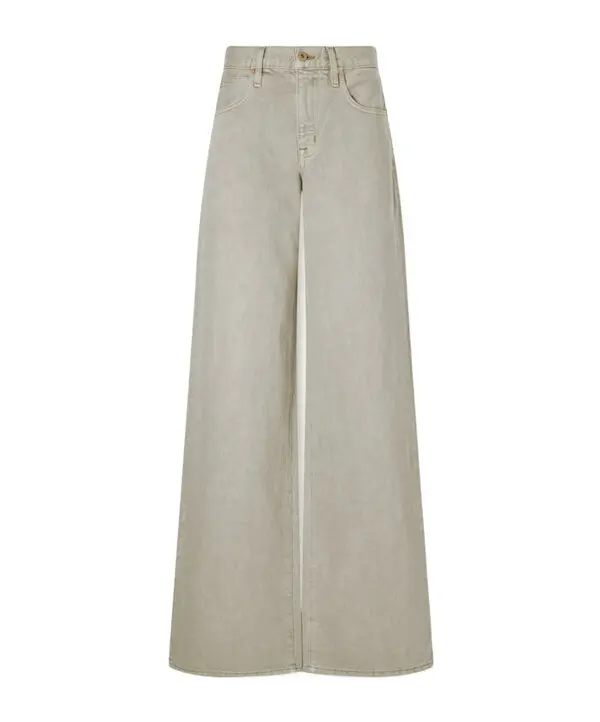 SLVRLAKE High Waist Wide Leg Jeans - Nude