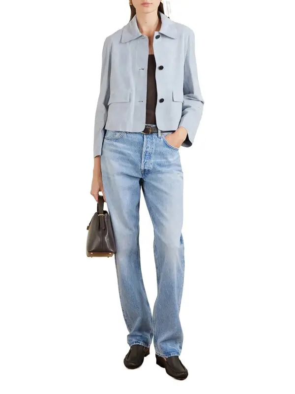 ARMA Cropped Suede Buttonfront Jacket