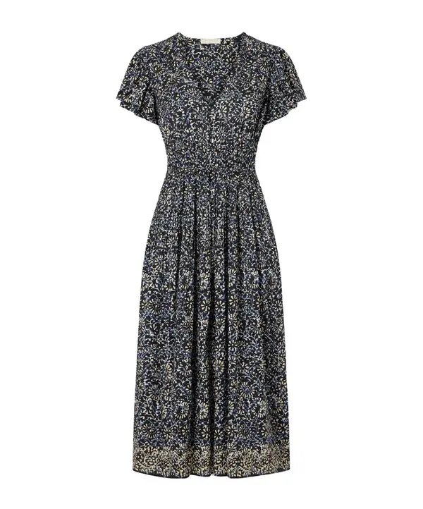 Ulla Johnson Printed Cotton-blend Midi Dress - Black