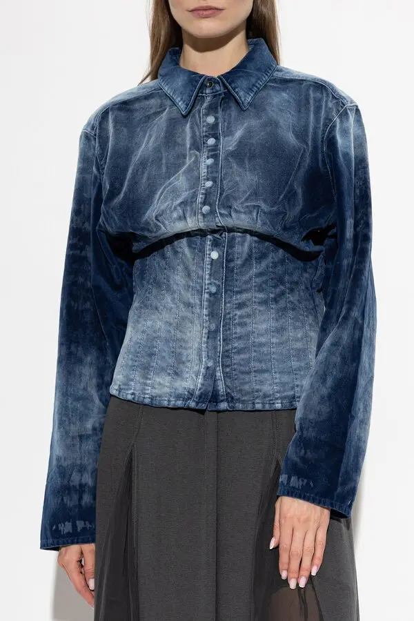 DIESEL® De-sindi-fsj Cropped Denim Shirt